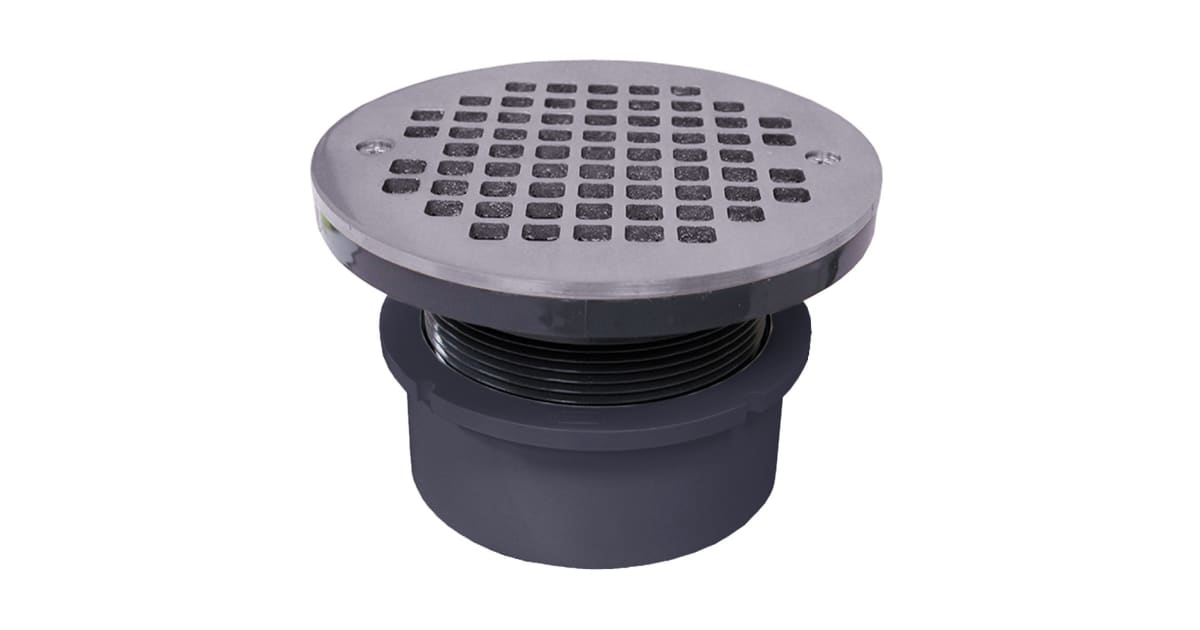 Jones Stephens D53003 4" PVC Hub Fit Drain Base with 3-1/2" Plastic ...