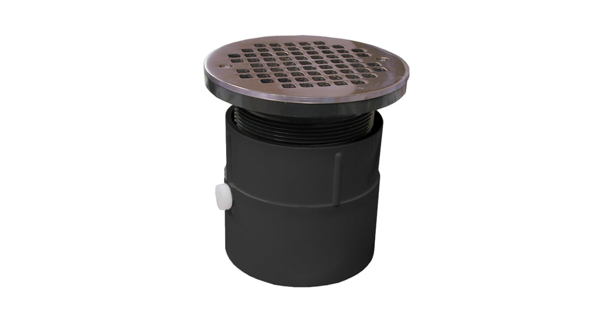 Jones Stephens D53269 4" PVC Over Pipe Fit Drain Base with 4" Spud and ...