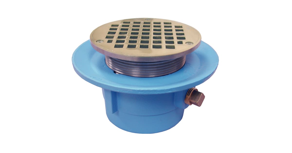 Jones Stephens D67016 2 No-Hub Flare Drain With 7 Base and 4 Nickel ...