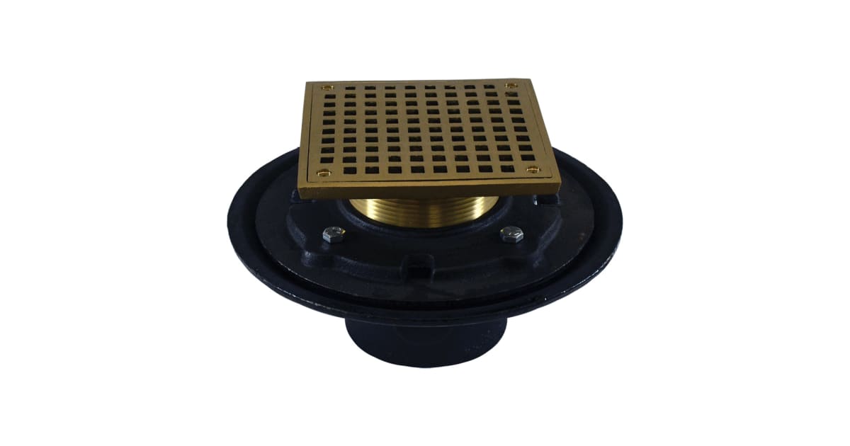 Jones Stephens D80221 4" Heavy Duty No Hub Drain with 10" Pan and 6 ...