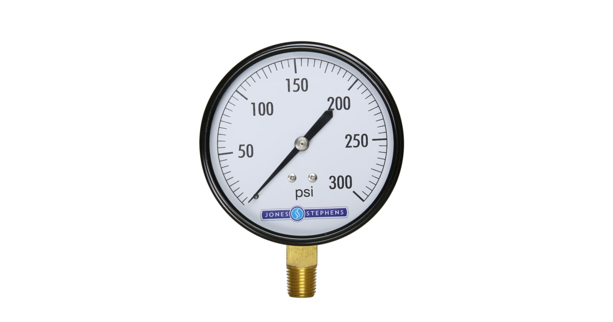 Jones Stephens G62300 3-1/2" 300 PSI Pressure Gauge | Ferguson Home
