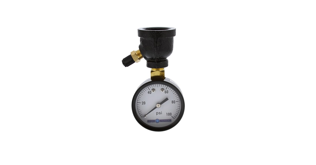 Jones Stephens G66100 2" 100 PSI Gas Test Gauge Assembly - Bell Style ...