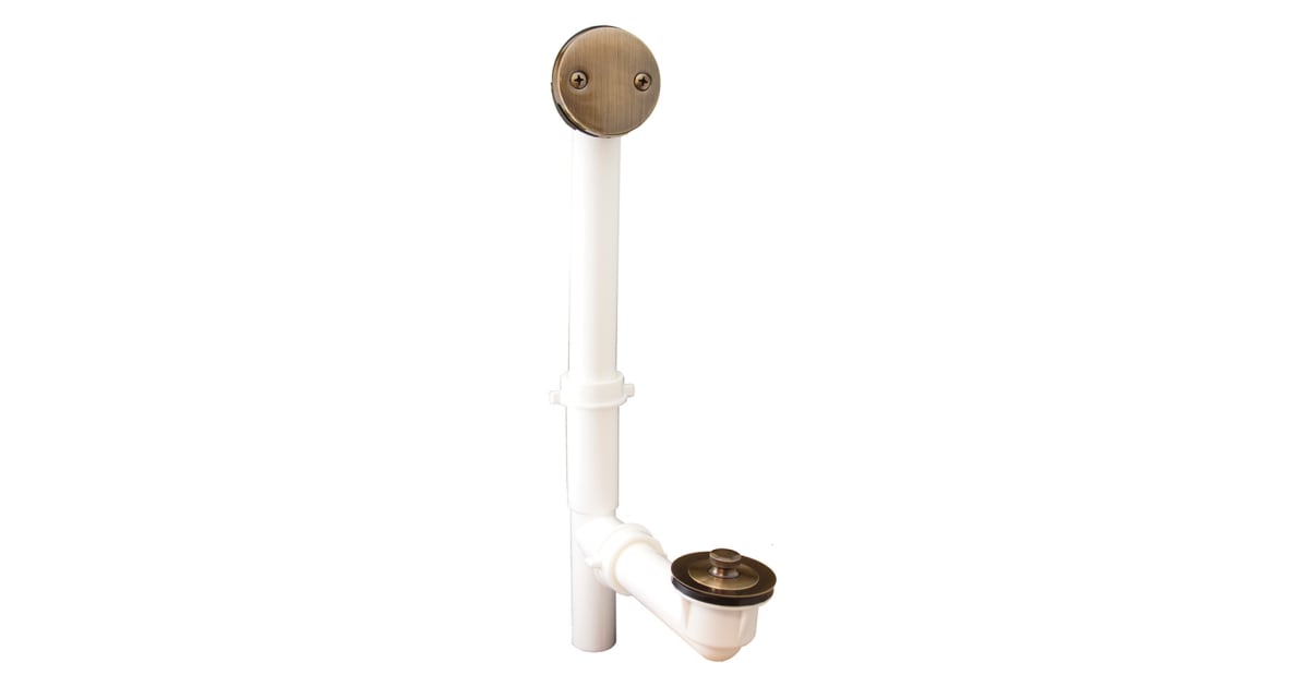 Jones Stephens P3750AB Antique Brass Two-Hole Lift and Turn Bath Waste ...