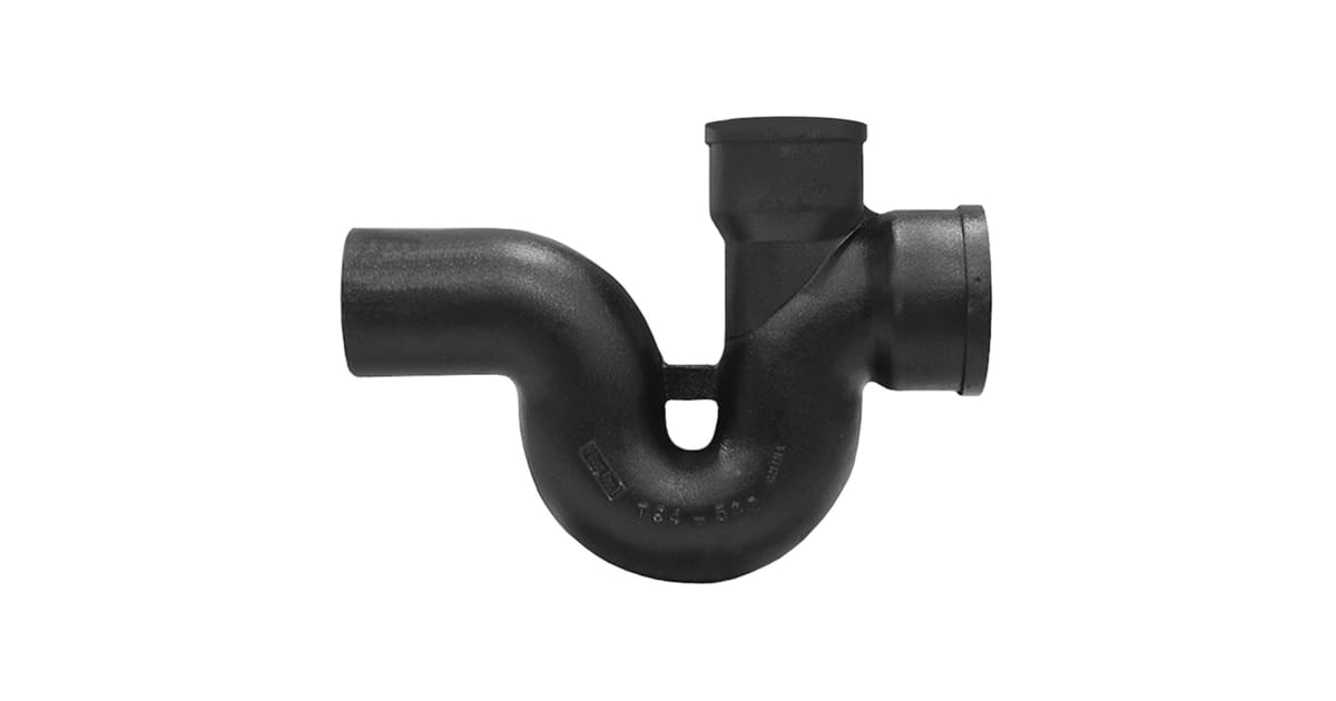 Jones Stephens T64540 5" x 4" Cast Iron Single Vent Running Trap ...