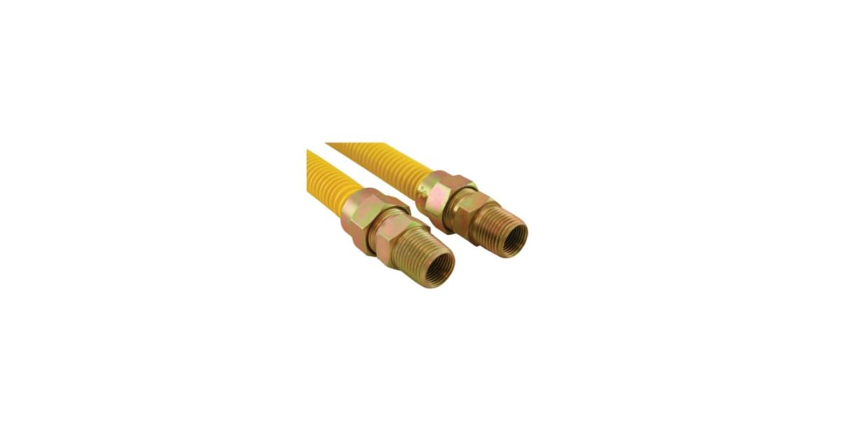 Jones Stephens G71152 48" Stainless Steel Gas Connector with 1/2" and 1 ...