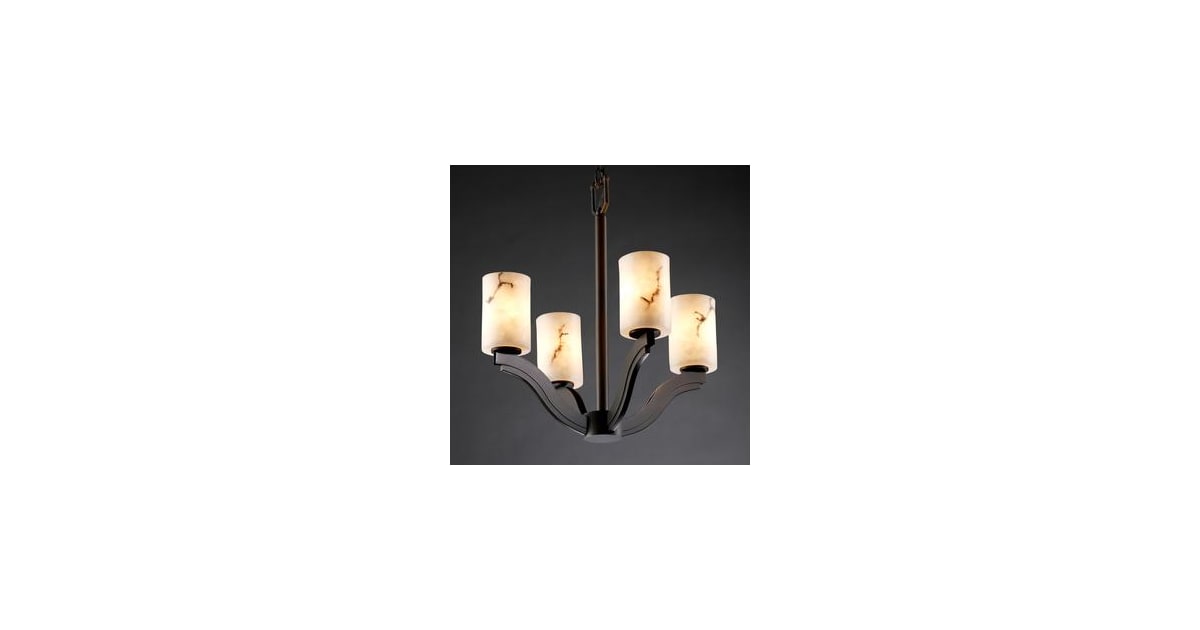 Justice Design Group FAL-8970-ABRS Bend 4 Light Up Lighting Chandelier ...