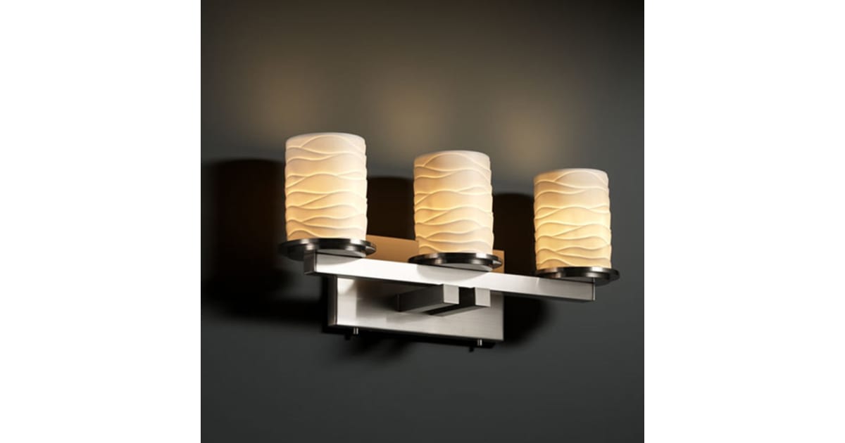 Justice Design Group POR-8773-10-NCKL Dakota 3 Light Straight-Bar ...