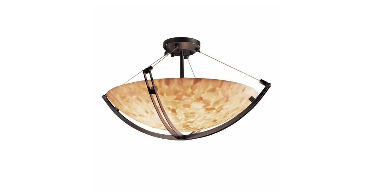 Justice Design Group ALR-9712-35-DBRZ Alabaster Rocks 28" Round Bowl ...