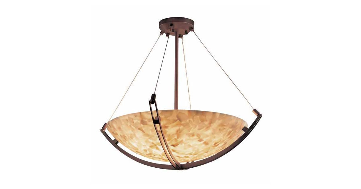 Justice Design Group ALR-9724-35-DBRZ Alabaster Rocks 36" Round Bowl ...
