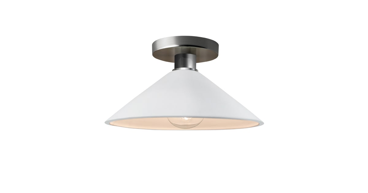 Justice Design Group CER-6330-WTWT-NCKL-LED1-700 Radiance 12" Wide LED Semi-Flush Ceiling ...