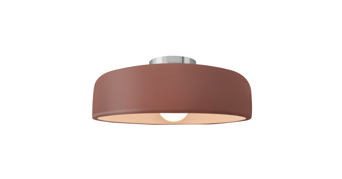 Justice Design Group CER-6345-CLAY-NCKL Radiance 16" Wide Semi-Flush ...
