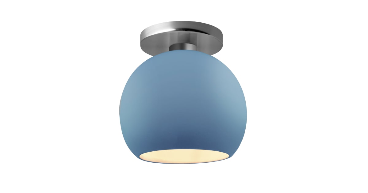 Justice Design Group CER-6353-SKBL-NCKL Radiance 10" Wide Semi-Flush ...