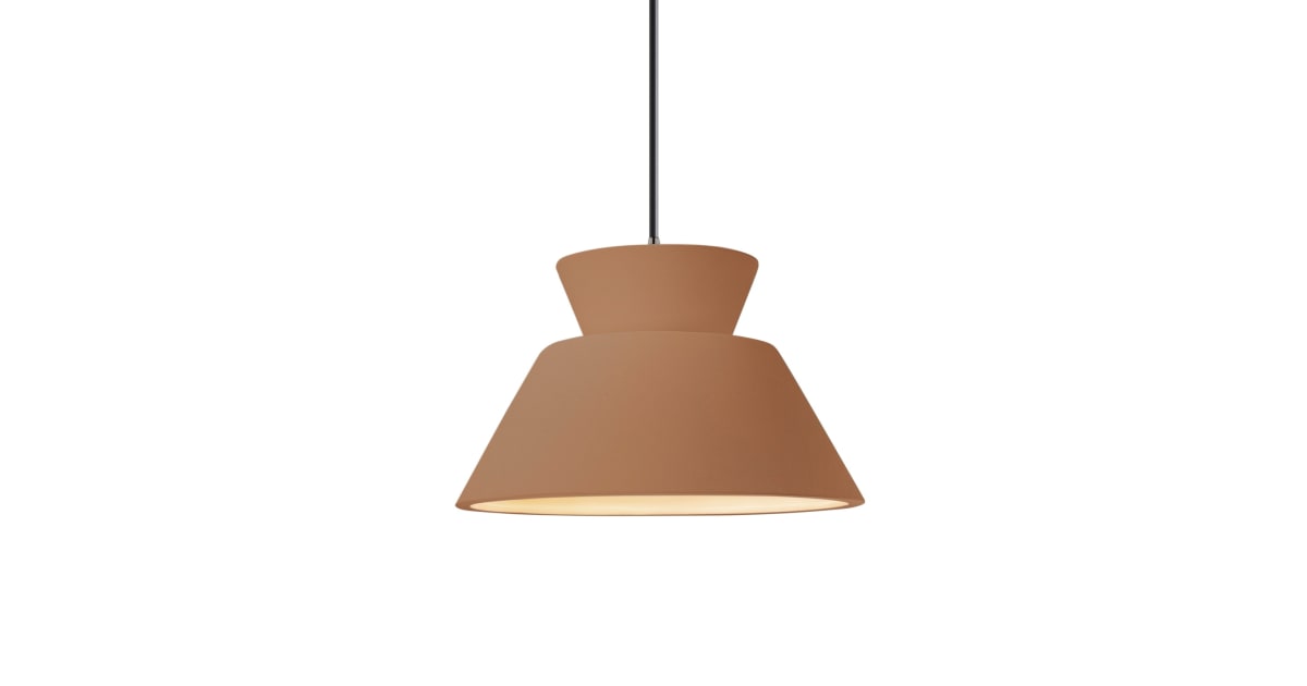 Justice Design Group CER-6420-ADOB-NCKL-BKCD Radiance 11" Wide Pendant ...