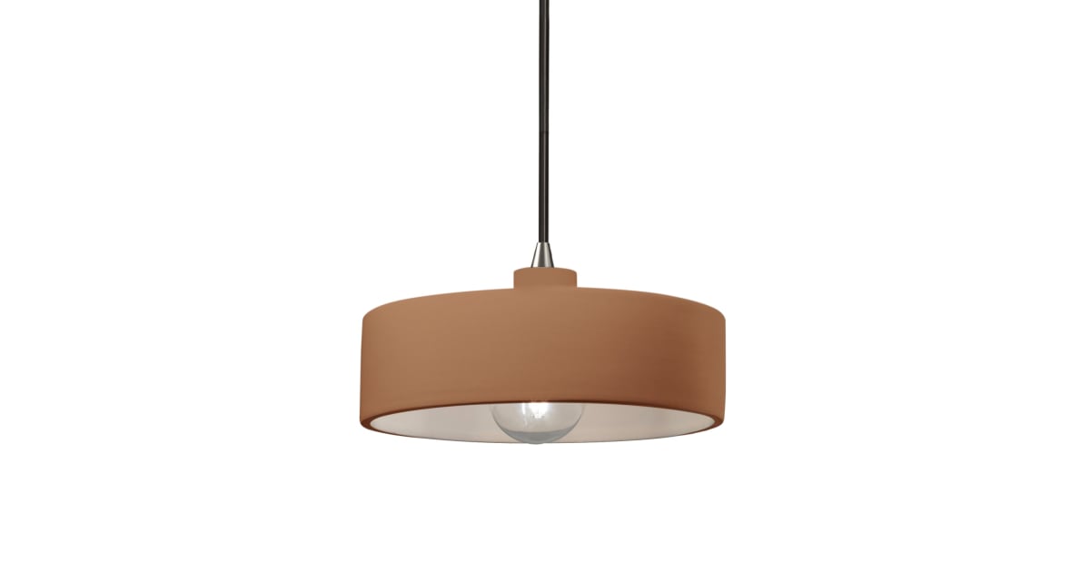 Justice Design Group CER-6460-ADOB-NCKL-BKCD Radiance 12" Wide Pendant ...