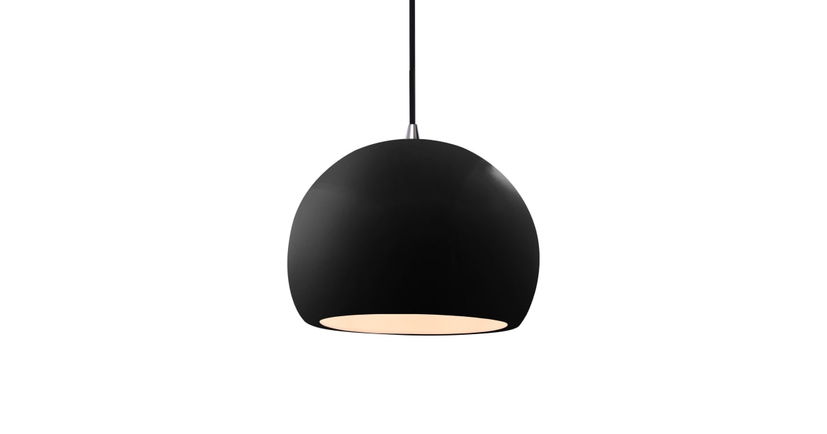 Justice Design Group CER-6533-BLK-NCKL-BKCD Radiance 10" Wide Pendant ...