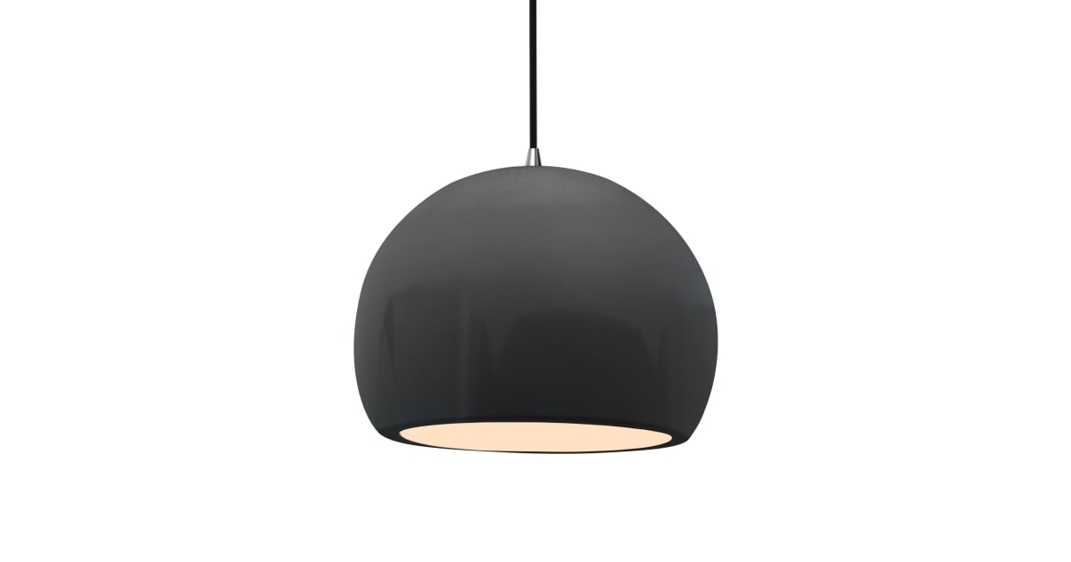 Justice Design Group CER-6535-GRY-NCKL-BKCD-LED1-700 Radiance 12" Wide ...