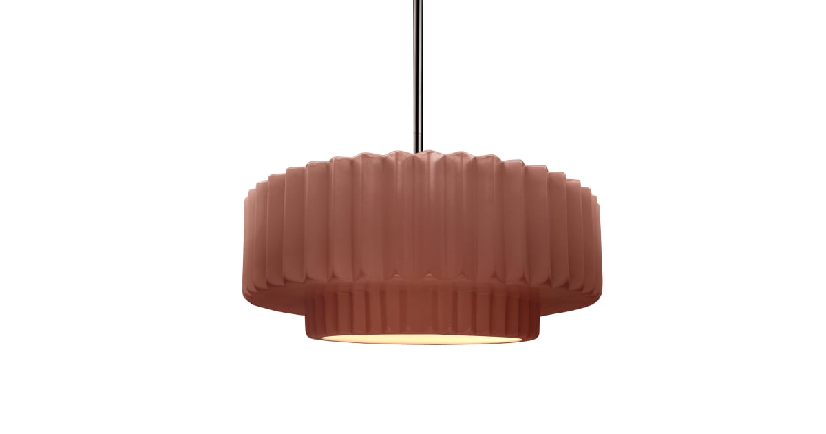 Justice Design Group CER-6553-CLAY-NCKL-RIGID Radiance 15" Wide Pendant ...