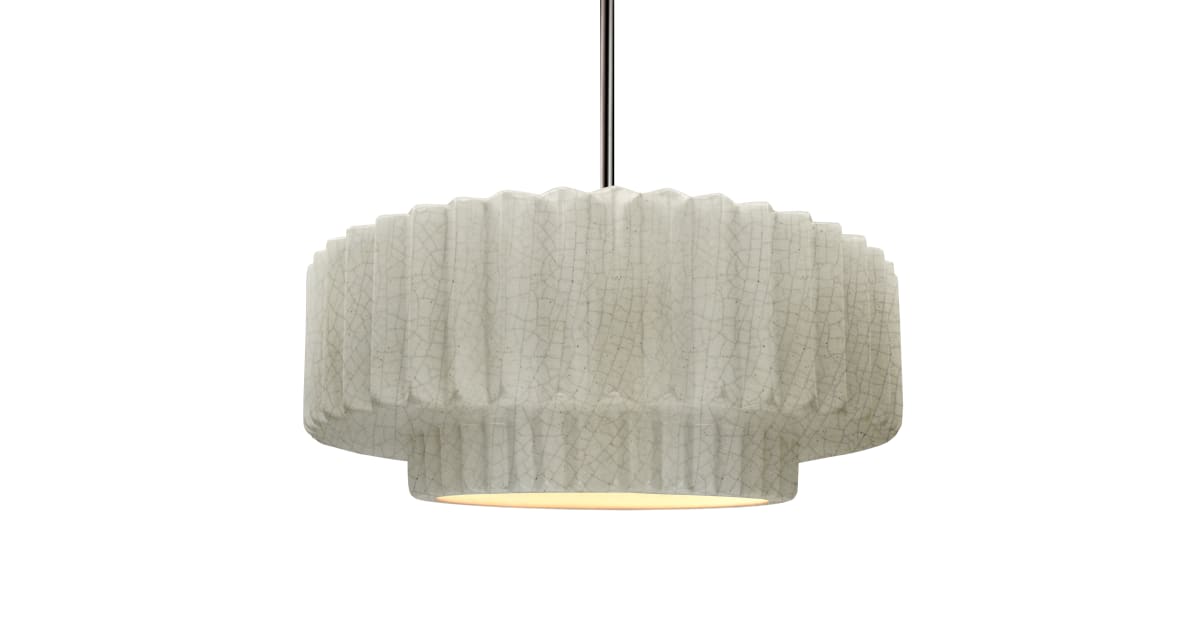 Justice Design Group CER-6555-CRK-NCKL-RIGID Radiance 16" Wide Pendant ...