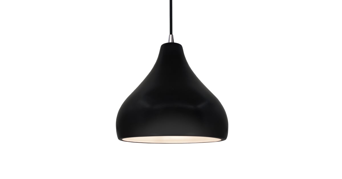 Justice Design Group CER-6563-CRB-NCKL-BKCD Radiance 12" Wide Pendant ...