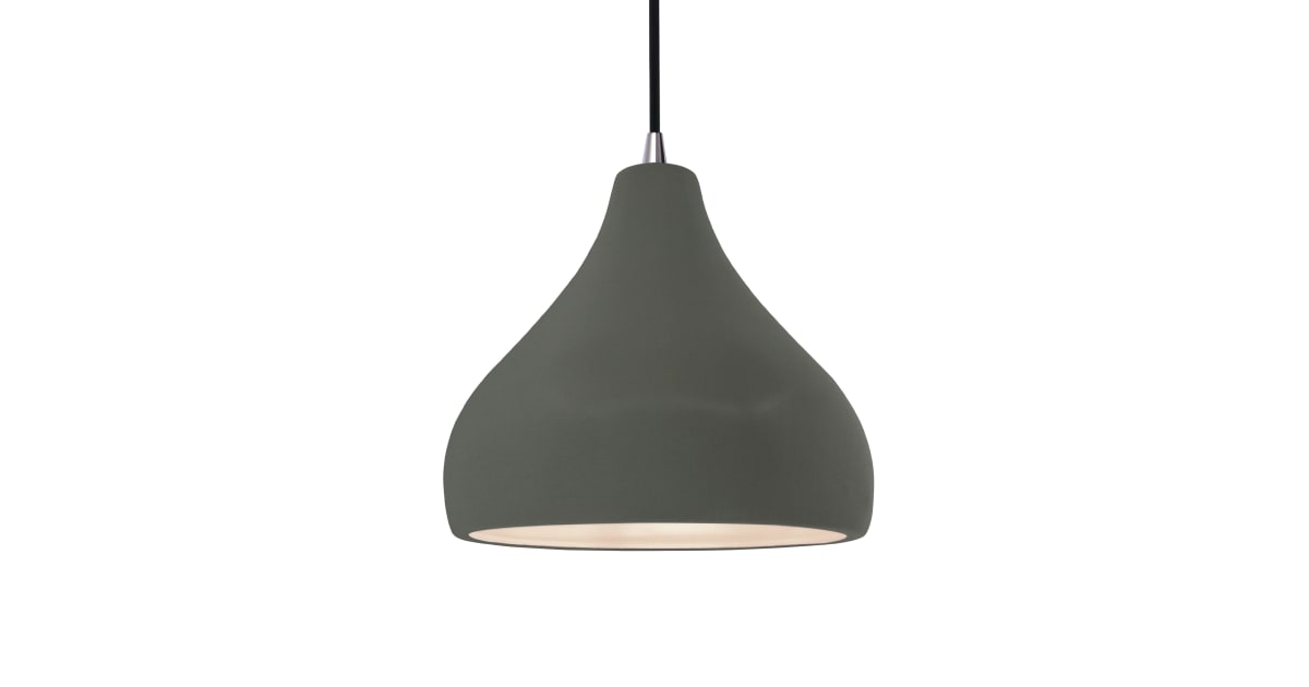 Justice Design Group CER-6563-PWGN-NCKL-BKCD Radiance 12" Wide Pendant ...