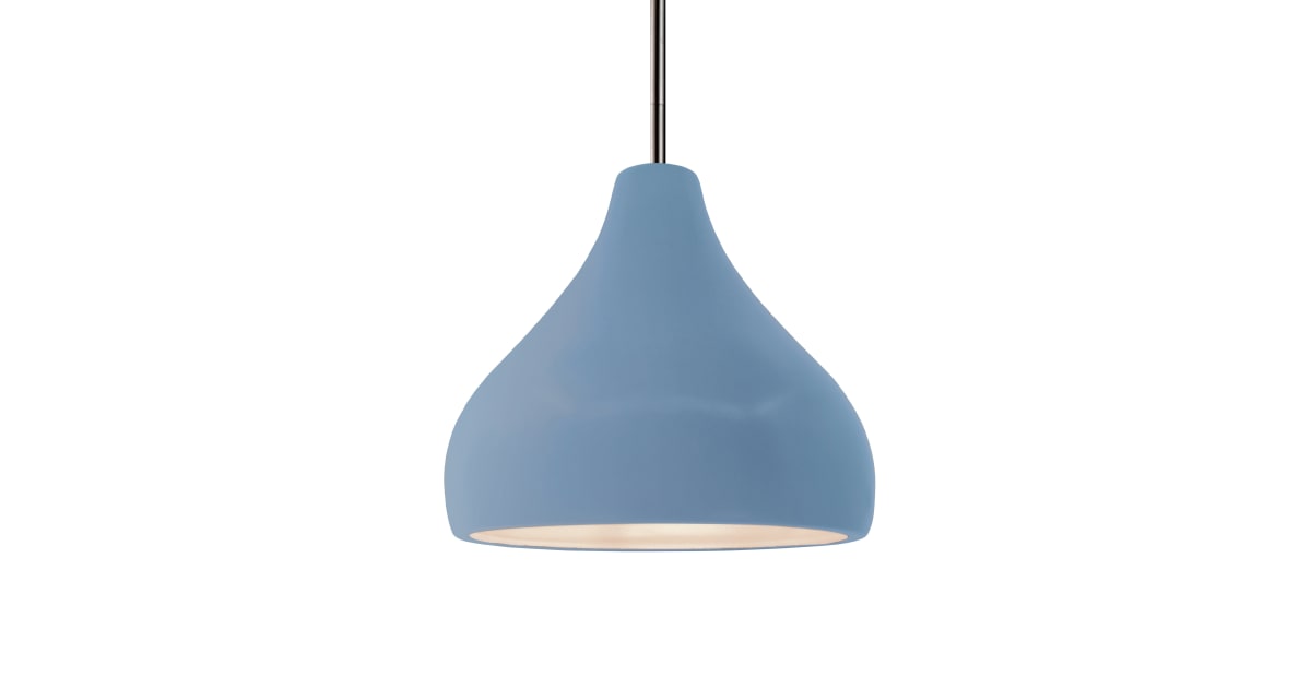 Justice Design Group CER-6563-SKBL-NCKL-RIGID Radiance 12" Wide Pendant ...