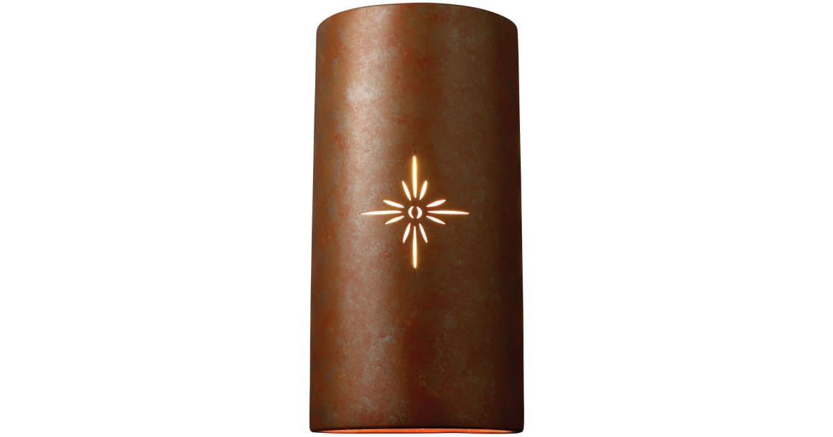 Justice Design Group CER-9025W-PATR-SUNB Sun Dagger 2 Light 21" Tall ...