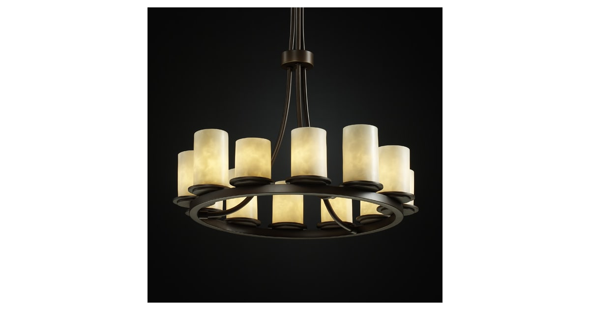 Justice Design Group CLD-8763-10-DBRZ Clouds 28" Dakota 12 Light Pillar ...
