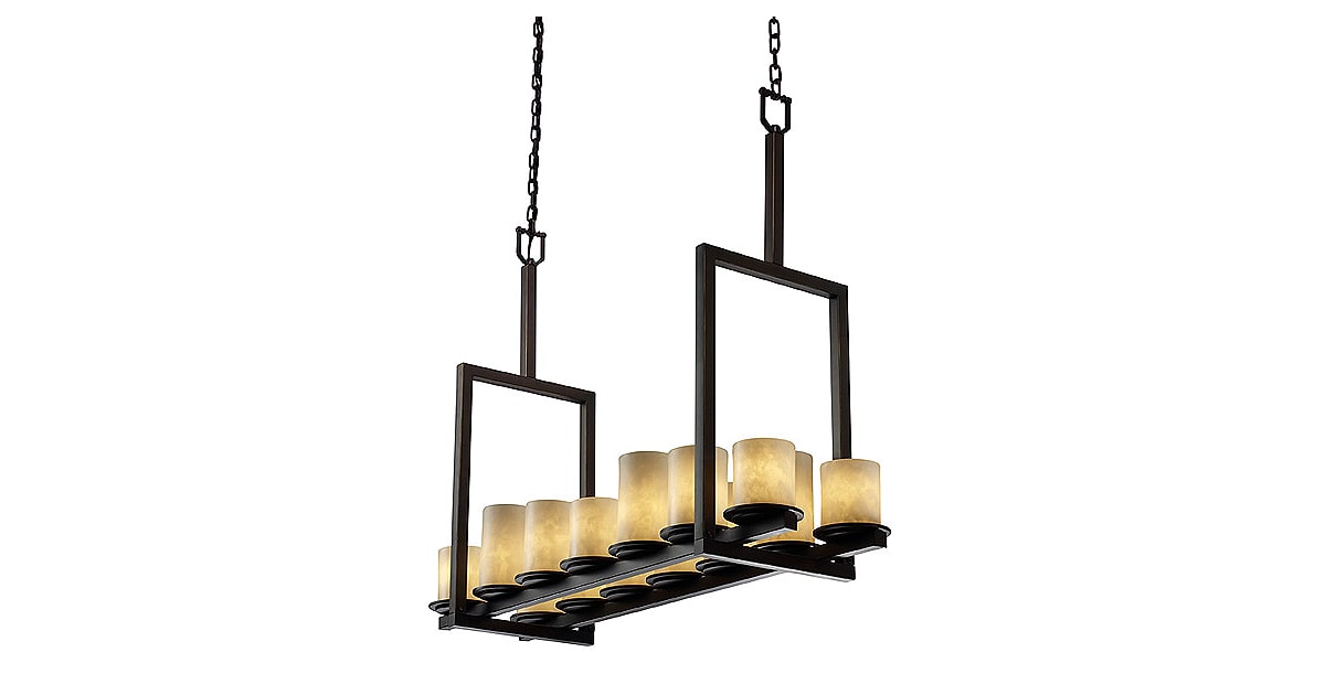 Justice Design Group CLD-8764-10-DBRZ Clouds 14 Light 1 Tier Chandelier ...