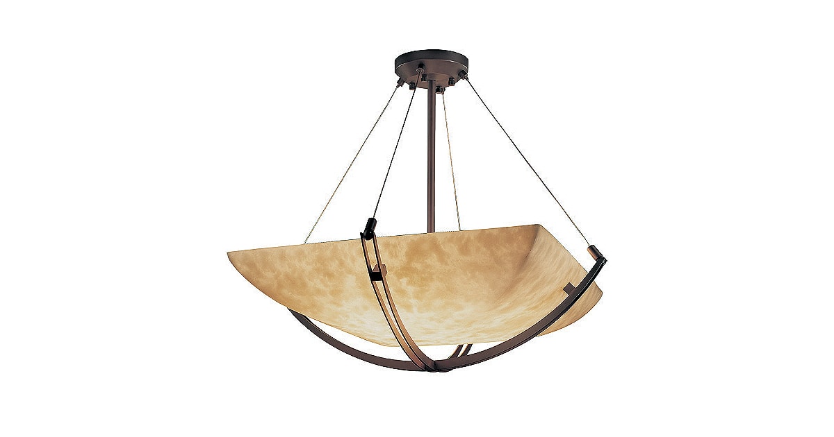 Justice Design Group CLD-9722-25-DBRZ-LED5-5000 Clouds 28" Wide Bowl ...