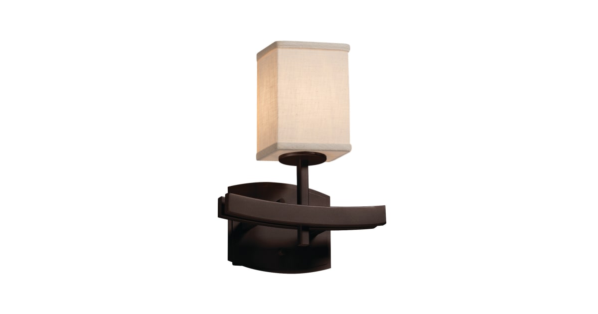 Justice Design Group FAB-8591-15-CREM-DBRZ-LED1-700 Textile 12" Tall ...