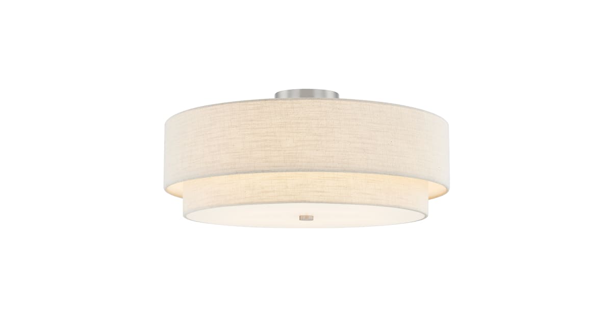 Justice Design Group FAB-9775-CREM-NCKL Classic 5 Light 22" Wide Semi ...