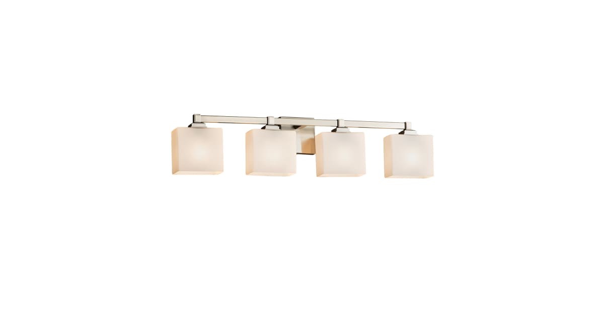 Justice Design Group FSN-8434-55-OPAL-NCKL Fusion 32.5" Regency 4 Light ...