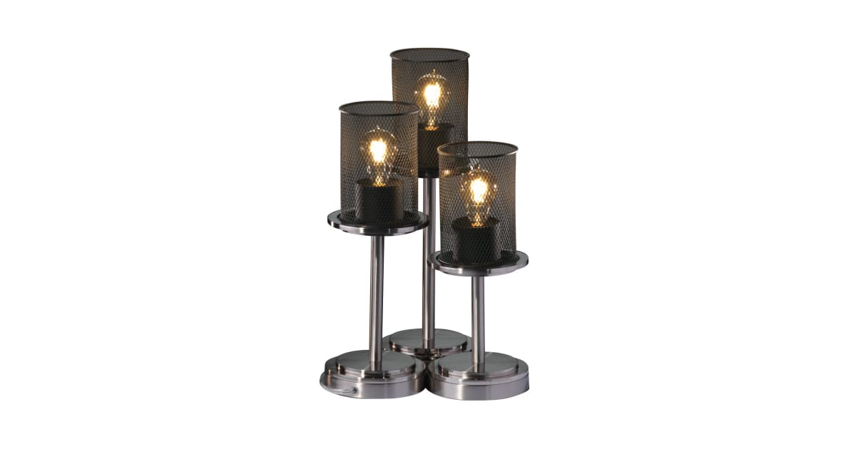 Justice Design Group MSH-8797-10-NCKL Set of 3 Wire Mesh 3 Light Accent ...