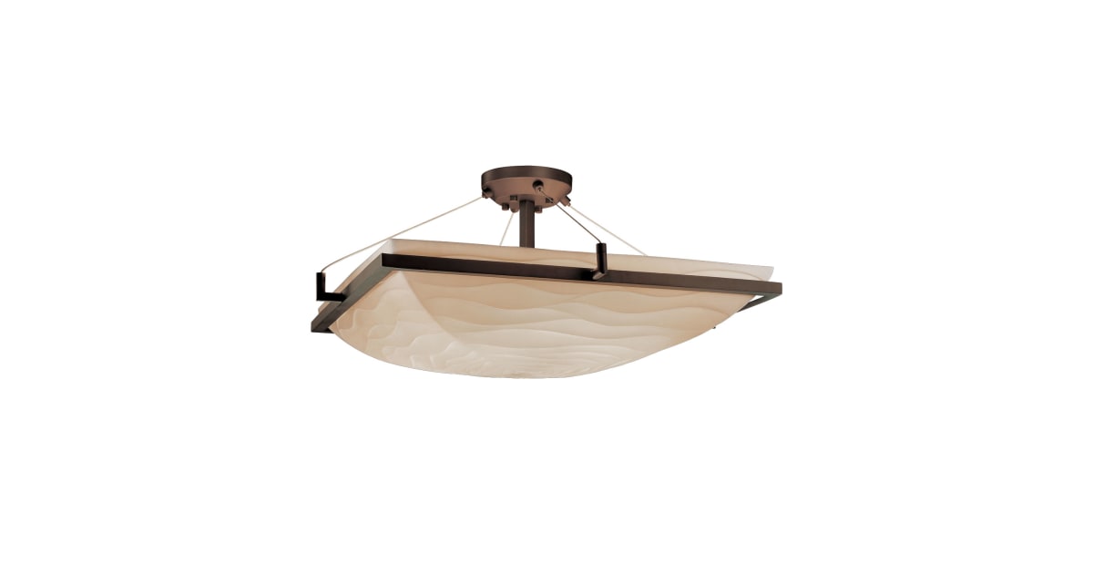 Justice Design Group PNA-9782-25-WAVE-DBRZ Porcelina 27" Wide Bowl Semi ...