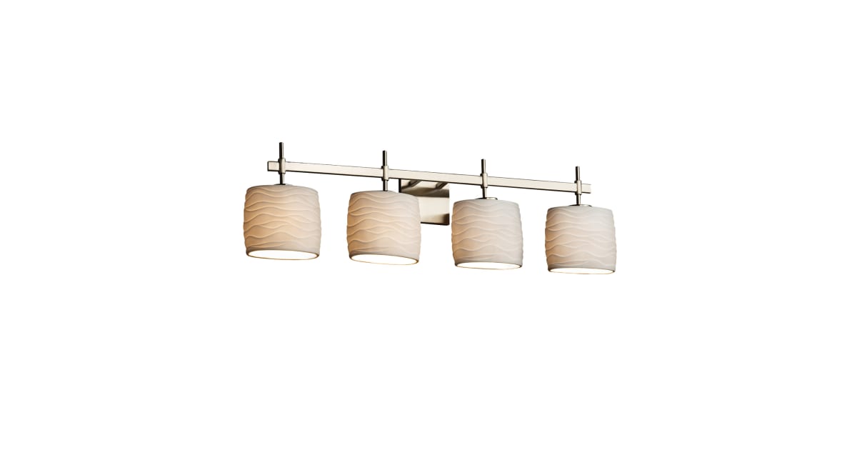 Justice Design Group POR-8414-30-WAVE-NCKL Limoges 33.5" Union 4 Light ...