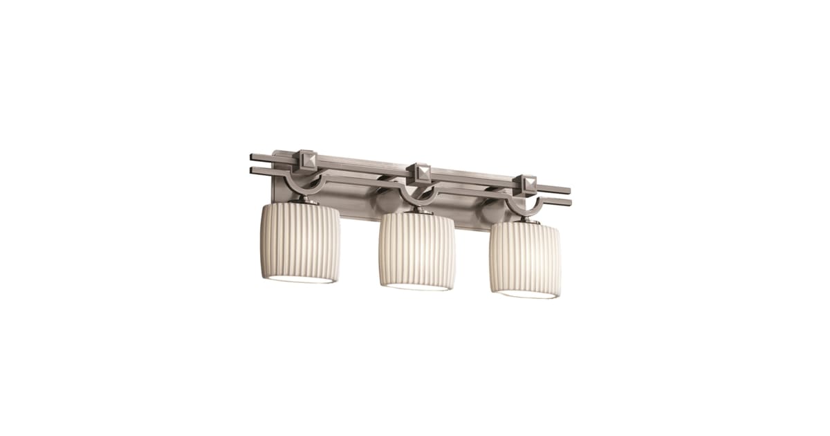 Justice Design Group POR-8503-30-PLET-NCKL Limoges 3 Light 29" Wide ...