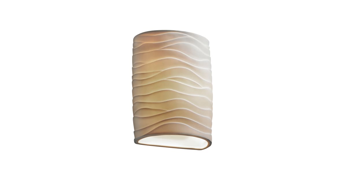 Justice Design Group POR-8857-WAVE Limoges 7" ADA Compliant Wall Sconce ...