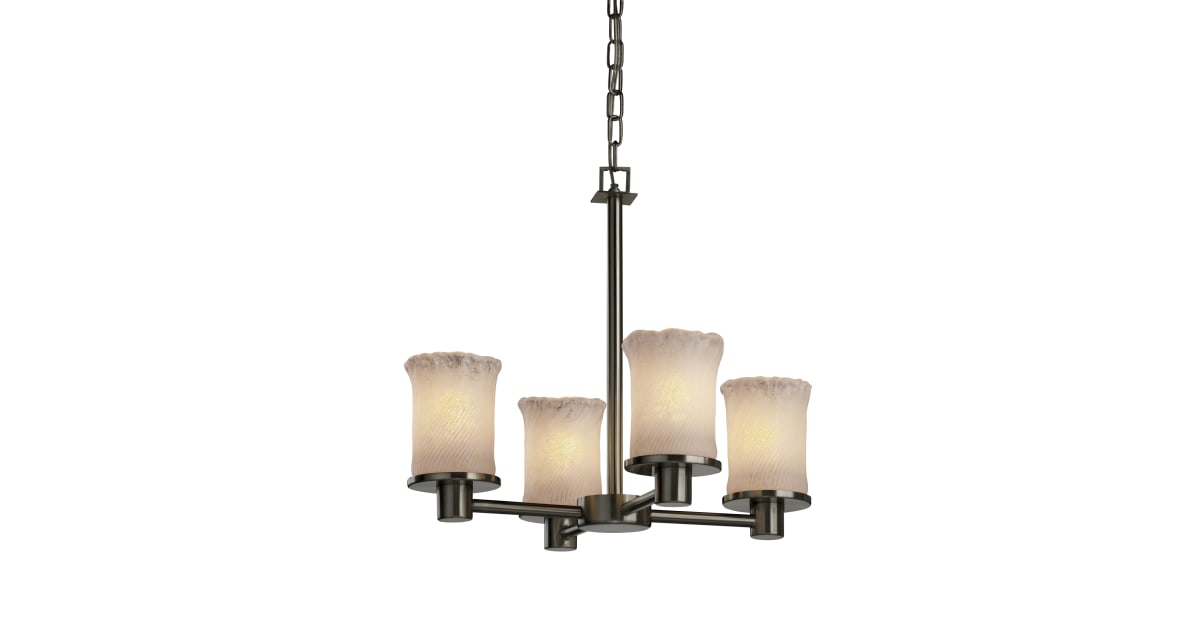 Justice Design Group GLA-8510-NCKL Rondo 4 Light Chandelier from the ...