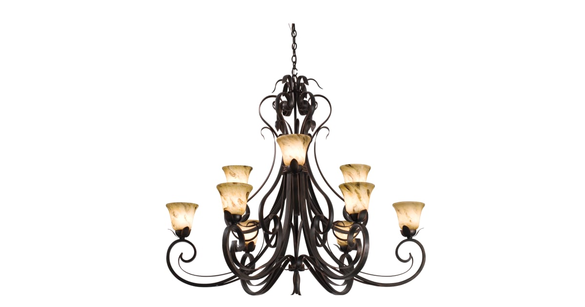 Kalco 4919AC 9 Light 2 Tier Chandelier from the Astor Collection ...
