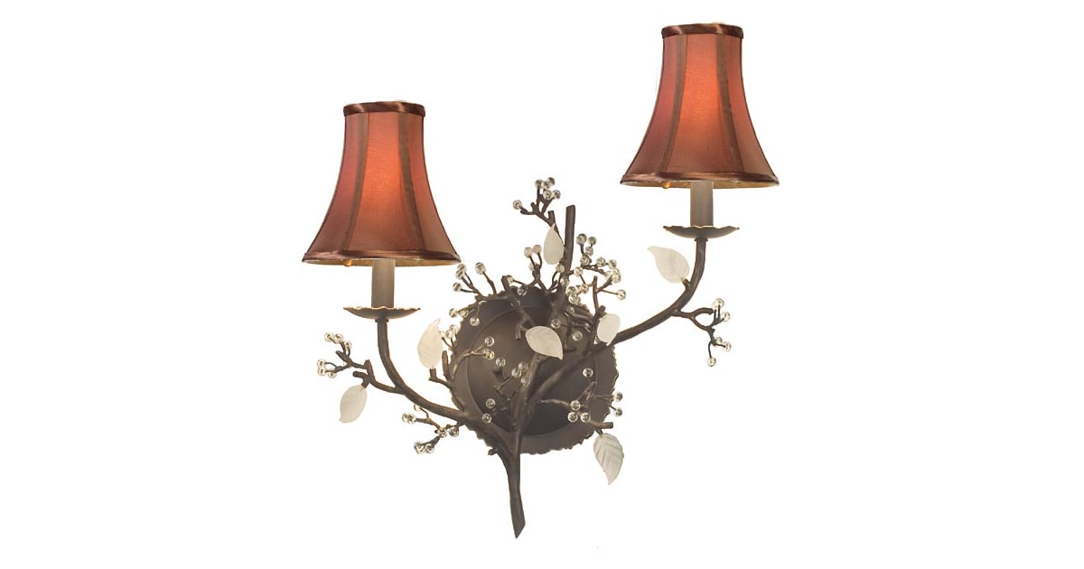 Kalco 5343TP 2 Light Wall Bracket (Right) With Satin Brown Shade ...