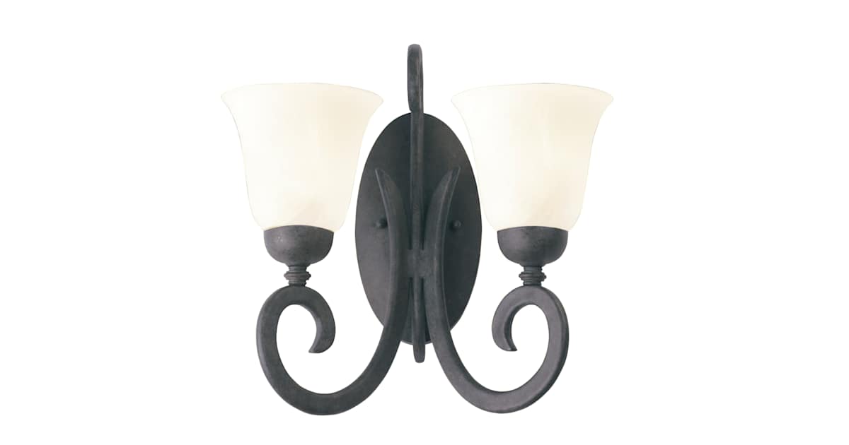 Kalco E3192RB 2 Light Bracket With White Alabaster (1219) Glass ...