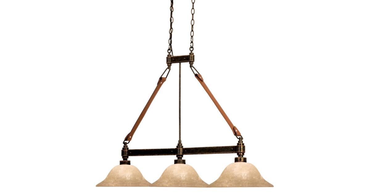 Kalco 4640AC/ECRU Rodeo Drive 3 Light 44" Wide Linear Chandelier with ...