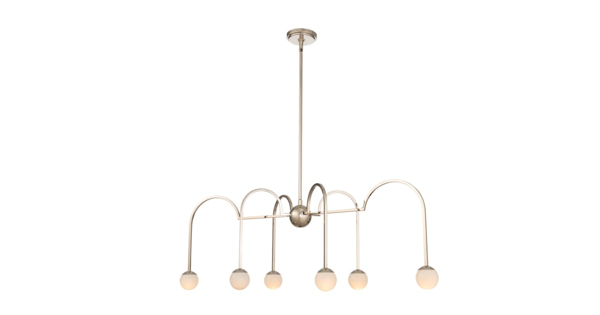 Kalco 512861PN Bistro 6 Light 42" Wide Chandelier | Ferguson Home