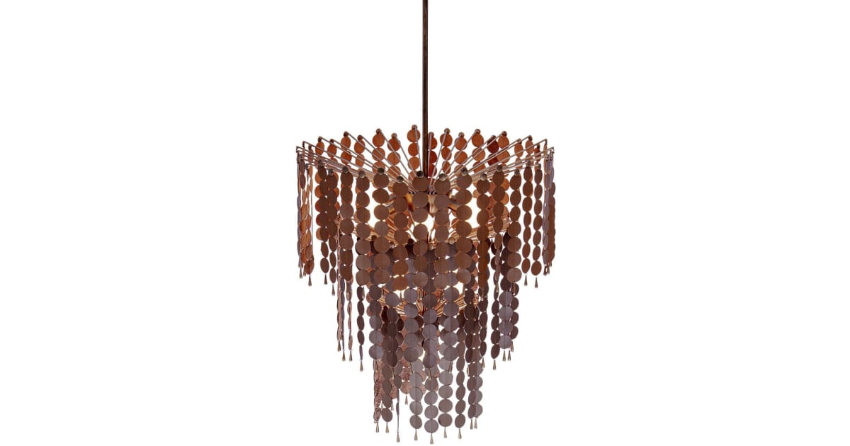 Kalco 522355PAB Pelt 11 Light 27" Wide Waterfall Chandelier with ...