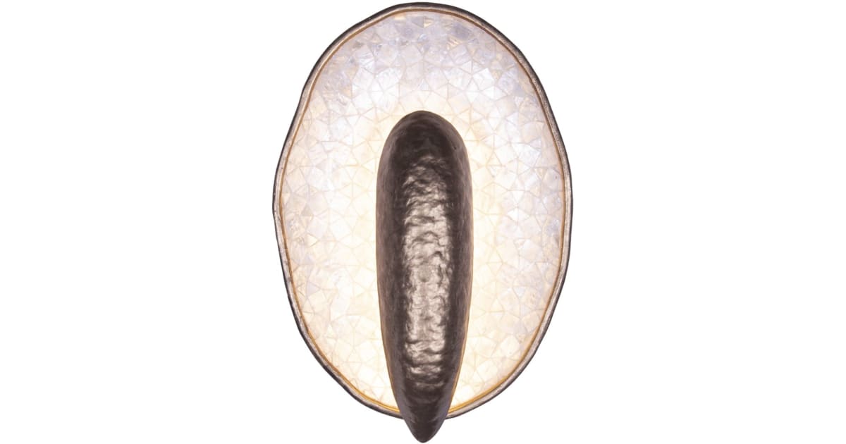 Kalco 523331PAB Spat 12" Tall LED Wall Sconce with Capiz Shell Shade ...