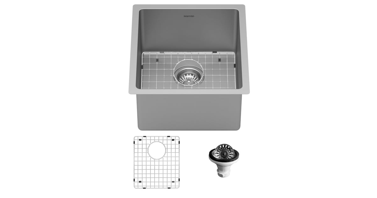 Karran USA SU71-PK1 Select 16-1/2" Undermount Single Basin Stainless ...