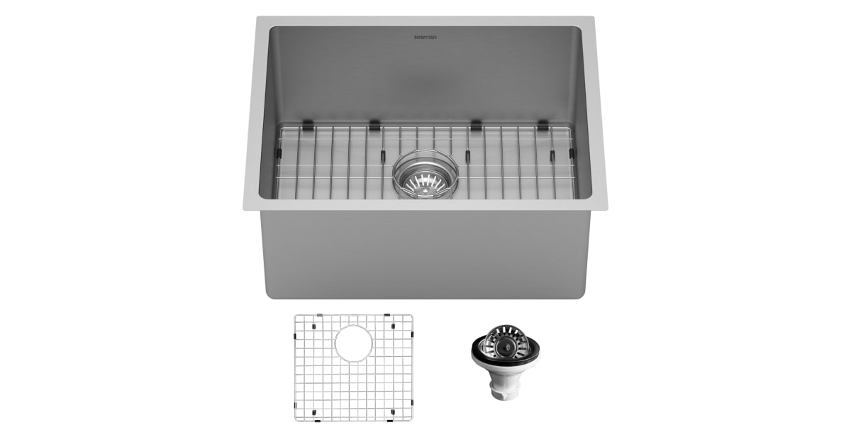 Karran USA SU73-PK1 Select 21-1/4" Undermount Single Basin Stainless ...