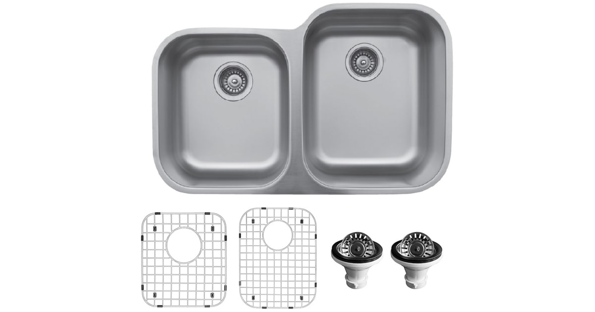 Karran USA U-6040L-PK1 U Series 31-1/2" Undermount Double Basin ...