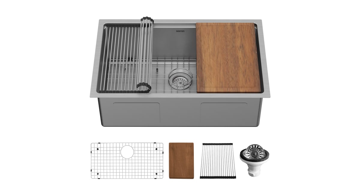 Karran USA WS-35-PK1 Elite Workstation 30" Undermount Single Basin ...
