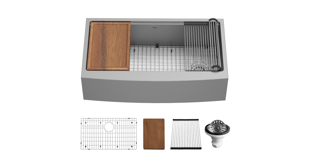 Karran USA WSA-46-PK1 Elite Workstation 36" Farmhouse Single Basin ...